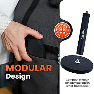 Best360 Black Rubber Coated 88MM Circular Magnetic Camera Mount and 10CM Aluminium Spacer, Compatible with Insta360 X4/X3/ONE X2/ONE RS/ONE RS-1 INCH/GoPro/AcePro, Car 360 Action Camera Mount