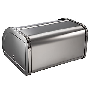 ALIMORDEN Stainless Steel Bread Box/Bin/kitchen Storage Containers with Roll Top Lid for Kitchen Counter Dry Food Storage Container Store Bread Loaf