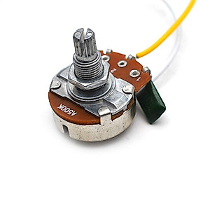 SAPHUE Guitar Wiring Harness Set Prewired 500K Big Pots 5 Way Switch Wiring Harness Kit with 6.35 Output/Black Knobs for Electric Guitar