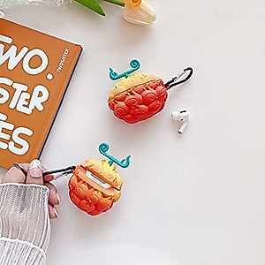 HENJI Case for Airpods 2&1, Japan Anime Cute 3D Devil Fruit Earphone Cases for Airpods 1 2, Hot Cartoon Cover with Hook for Girls Kids Women Men (Flame Fruit)