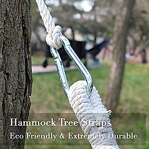 2 Tree Swing Hanging Straps Hammock Rope 13 FT Each with Heavy Duty Carabiner Hooks Kit for Camping or Tire Playground Accessories - Safer Extension Conversion/Easy Setup Indoor Outdoor