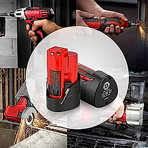 energup 2Pack 12V 3Ah 48-11-2411 Battery for Milwaukee M12 48-11-2420 Lithium-ion Battery for Milwaukee 48-11-2411 48-11-2401 48-11-2402 12-Volt Milwaukee m12 Batteries