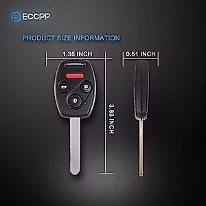 ECCPP Uncut 313.8MHz Keyless Entry Remote Key Fob Ignition Key Fob for Honda Accord CR-V Element OUCG8D-380H-A (Pack of 2)