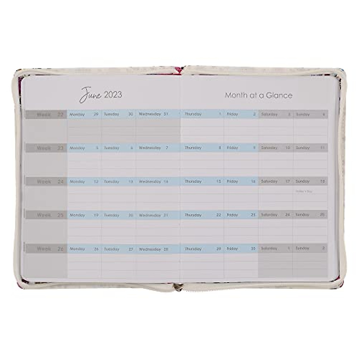 Christian Art Gifts 2023 - 18-Month Women's Faux Leather Personal Planner with Zipper Closure: His Mercies Are New Every Morning - Lamentations 3:22-23, Aug 2022-Jan 2024, Multicolored Floral, Large