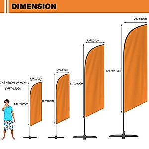 Custom Advertising Feather Flags Customized Logo Text(Only Flag),Personalized Double Sided Open Flag Sign for Outside Buisness Advertisement(60×250cm/2×8FT)