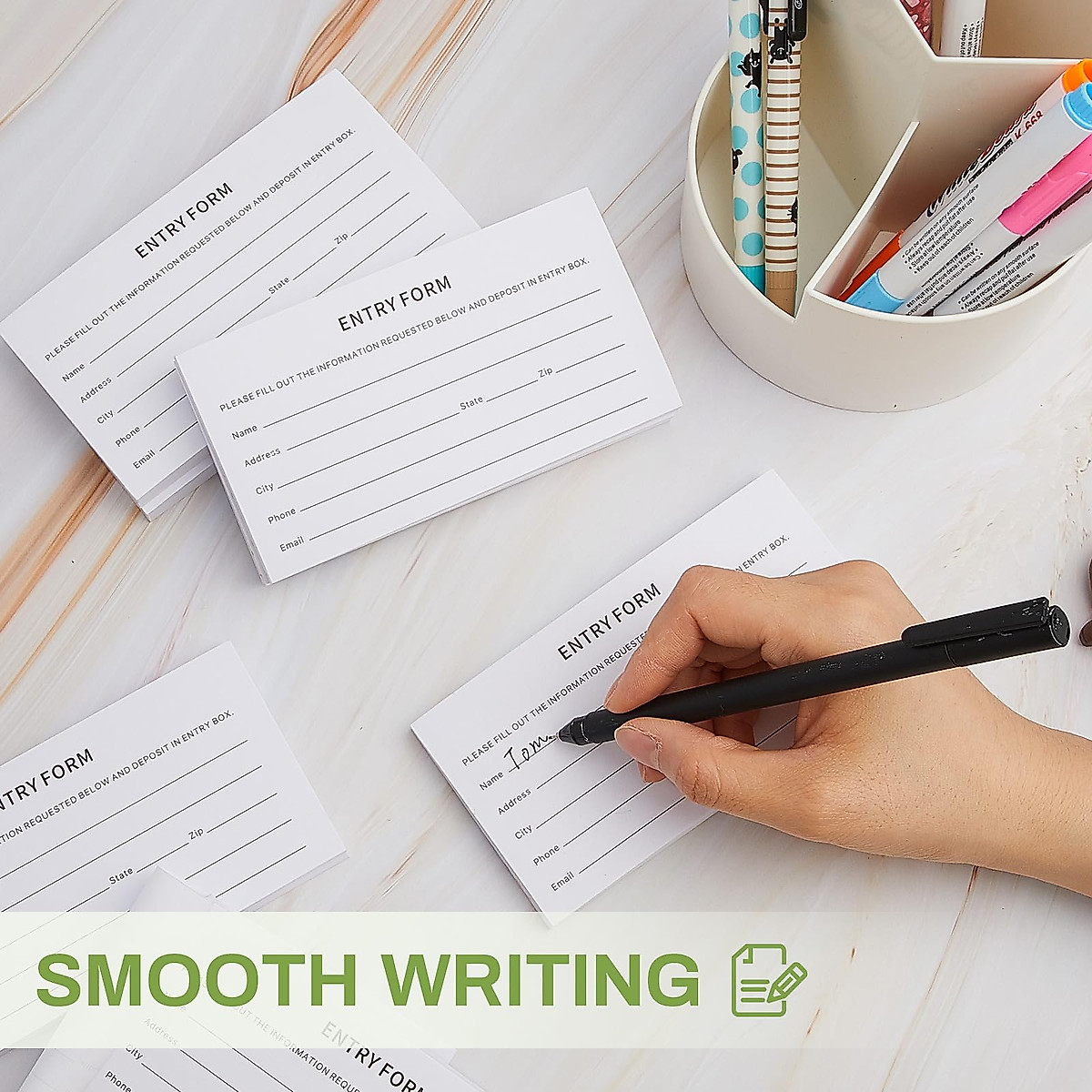 Yeaqee 800 Pcs Raffle Ticket Sheets 5.12'' x 2.76'' Raffle Tickets for Contests Blank Entry Forms Collect Name Address Phone Number Email for Lotteries Prize Game Ballots School Events(White)