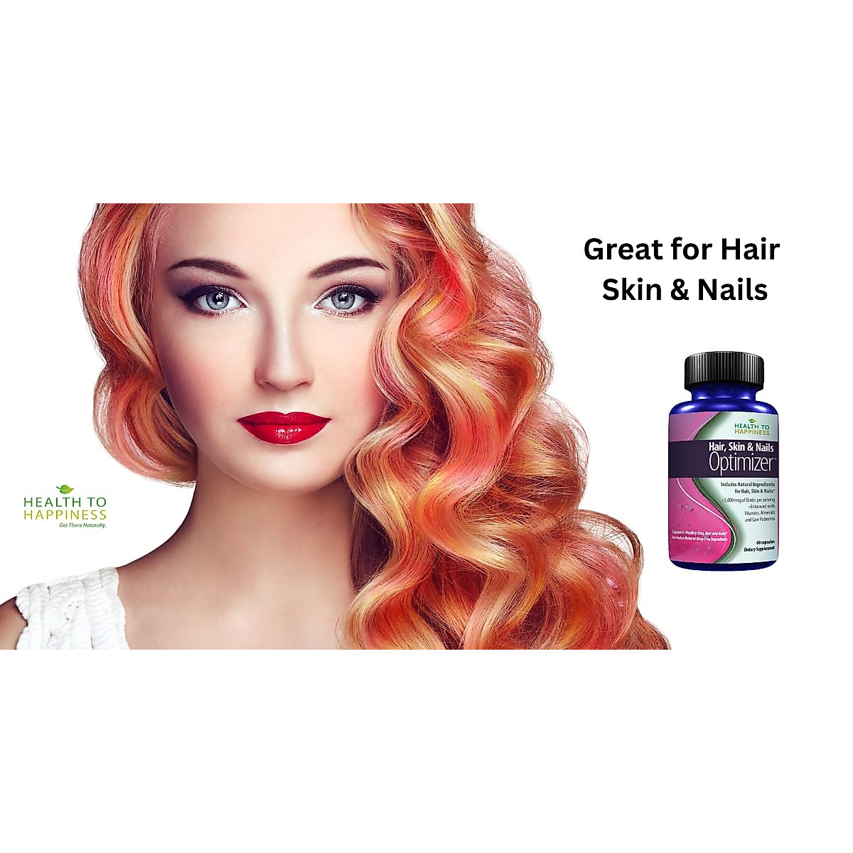 Hair Growth Formula – to Make Your Hair Grow & Skin Glow | Hair, Skin & Nails Optimizer with 5000 Mcg of Biotin, Hydrolized Collagen & More – for Men & Women, 60 caps for 30 Days Use