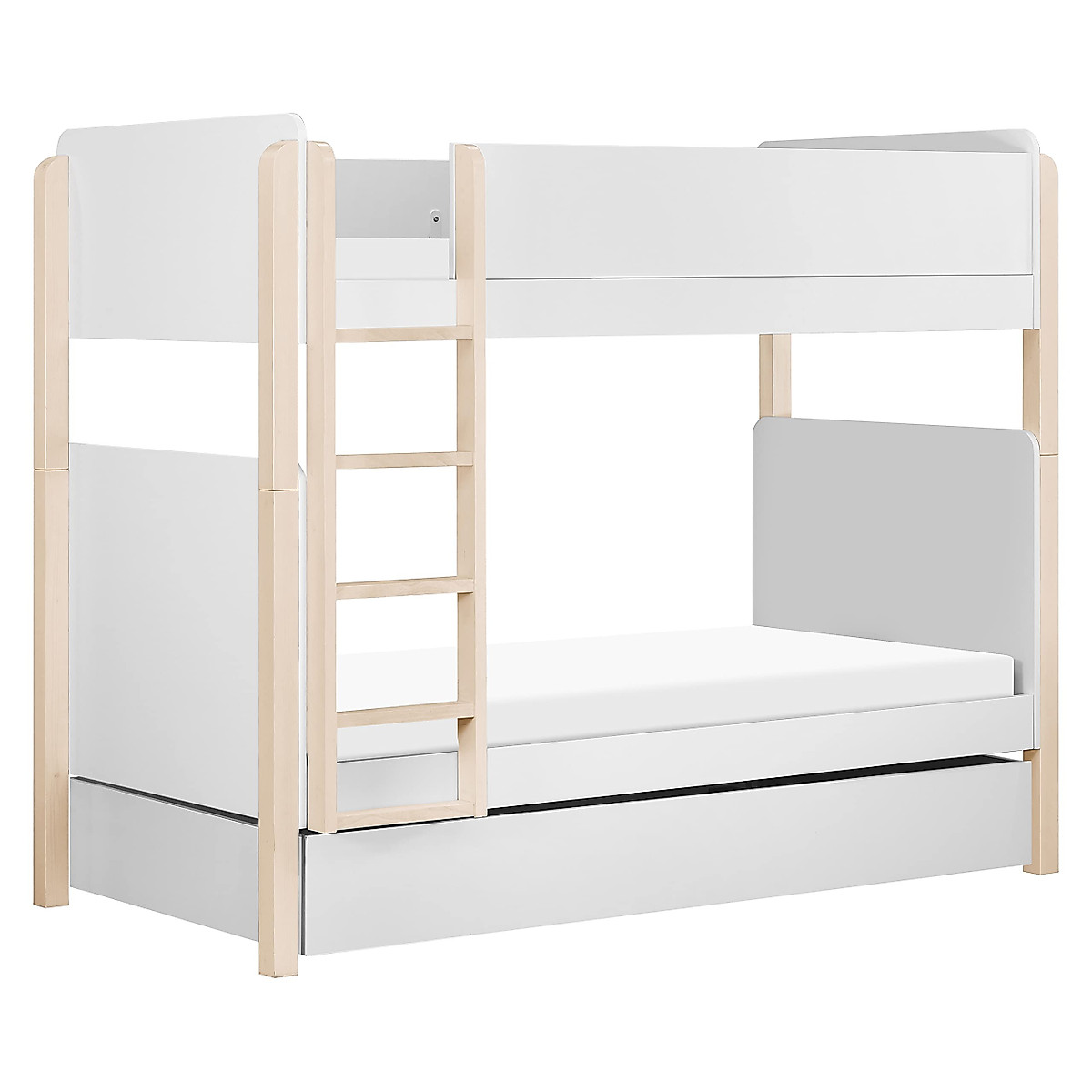 Babyletto Tiptoe Bunk Bed in White and Washed Natural
