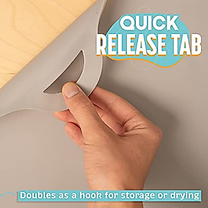 UpwardBaby Silicone Placemats for Toddlers- Suction Baby Placemat for Restaurants & Home with Food Catching Pockets-Kids Placemat for Dining Table-Washable Wipeable Nonslip BPA-Free Placemats for Kids