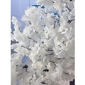 Artificial Cherry Blossom Lighted White Tree with 300 Warm White LEDs for Indoor Outdoor Home Decor Wedding (6FT Tall/1.8M)