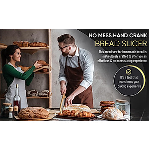 Generic Heritage Cutlery Bread Knife for Homemade Bread - Time-Saving & Easy Slicing - Perfect Bread Cutter for Sourdough Bread - Premium Finish, Ergonomic Design, No Mess, Large, Brown