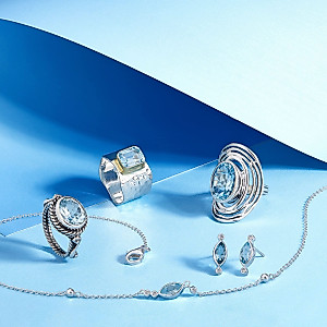 Silpada 'Lakeside' Natural Sky Blue Topaz Ring in Sterling Silver & Gold Plate, Size 8