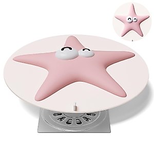 Bathtub Stopper Drain Plug Cover - Silicone Bath Tub Stopper Shower Drain Cover, Drain Cover, Flat Drain Plug for Kitchen, Bathtub and Laundry, Seastar Bathroom Accessories, 6 Inches, Pink