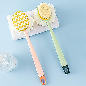 INGVY Dry Brushing Body Brush Bathroom Brush Long Handle Back Body Brush Bath Shower Scrubber Exfoliating Scrub Skin Massages Bathroom Products (Color : 2)