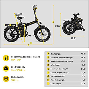 Foldable Electric Bicycles, 750W Brushless Motor, 48V 15AH Removable Battery, Electric Bike with Shimano 7 Speed Derailleur, Ebike for Adults