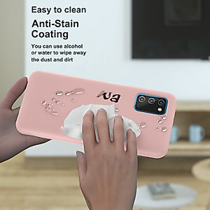 NUIMADL Galaxy A03S Case 6.5 inch, Soft Liquid Silicone Protective and Anti-Scratch Microfiber Lining Shockproof Compatible with A03S Cover (Pink)