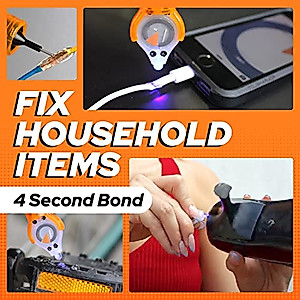 Bondic LED UV Glue Kit, Super Glue, Liquid Plastic Welder, Cures Quickly, Adhesive Repair for Home, Garage, Outdoors (LED Light & Liquid Cartridge in a Tin Case)