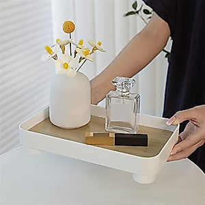 GEEKLLS Breakfast Tray Wooden Serving Tray Tea Cup Saucer Trays Fruit Plate Storage Pallet Plate Decoration Food Rectangular Plate