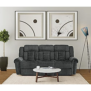 Lexicon Taylor Manual Double Reclining Sofa, Charcoal