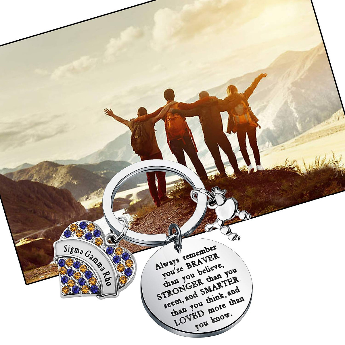 WSNANG SGRho Sorority Gift You are Braver Than You Think Keychain Greek Sorority Jewelry (SGR Always KC)