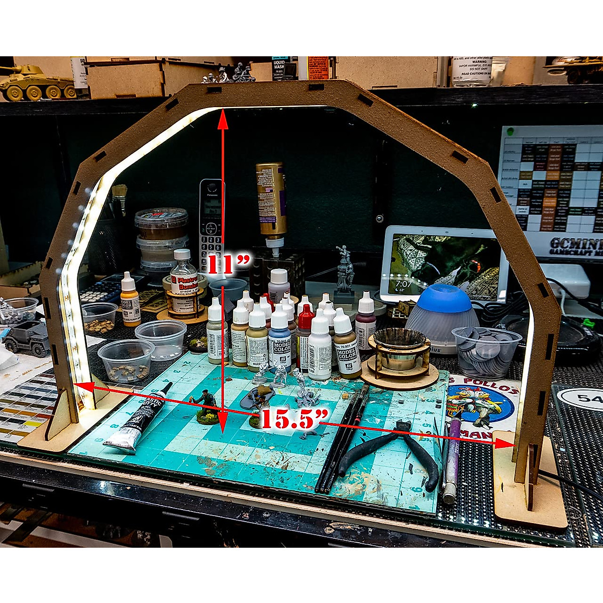 GameCraft Miniatures LED Workbench Light, Double Wide, Extra Tall