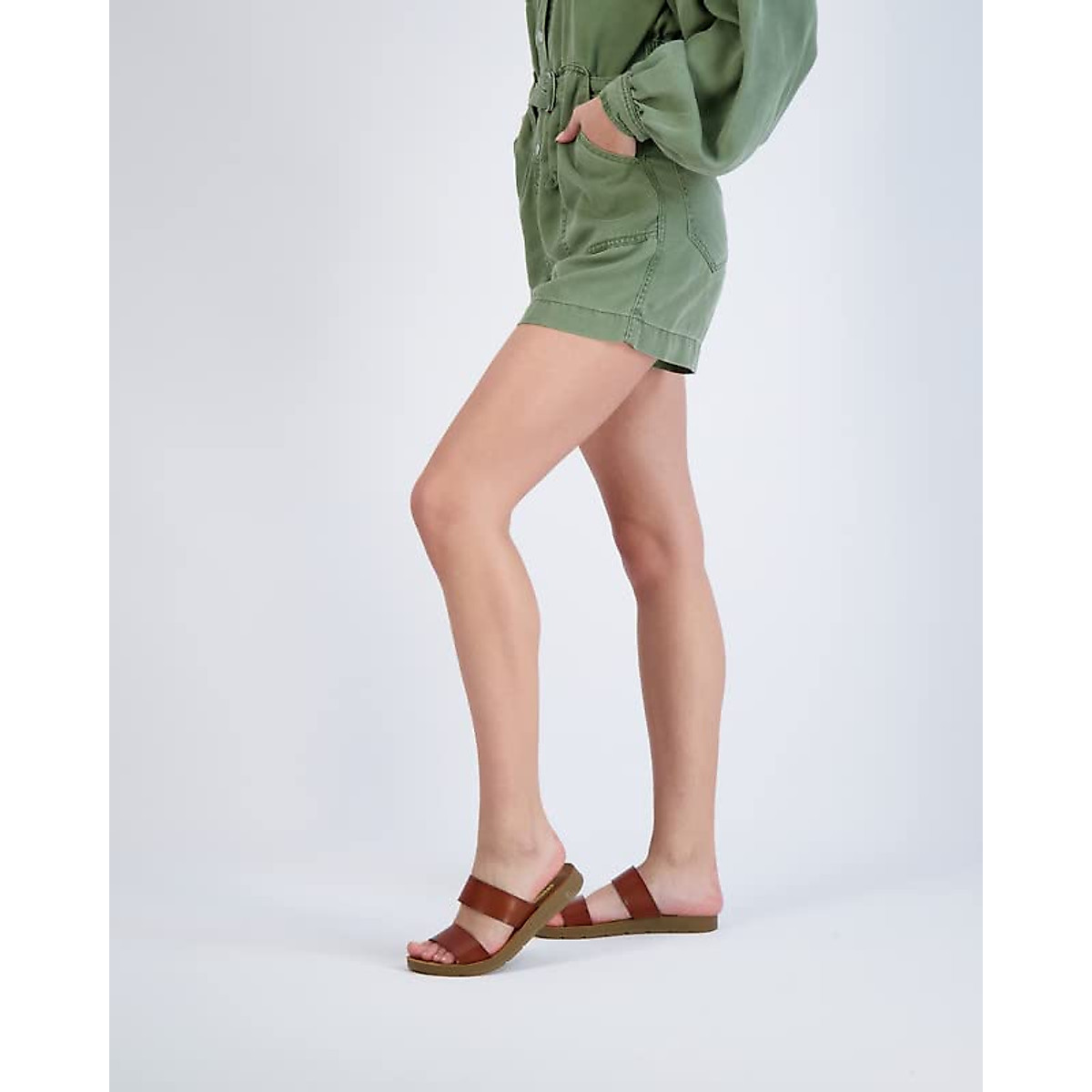 CUSHIONAIRE Women's Imelda 2 band slide sandal +Memory Foam, WHITE 9