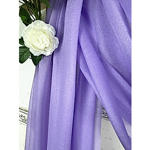 GRUKVAR Wedding Arch Drapes Lavender Ceiling Drapes Purple Gauze Fabric 2 Panels Shinny Wedding Archway Arches Decorations Party Background Celebrations Sheer Backdrop Curtains for Engagement Drapery