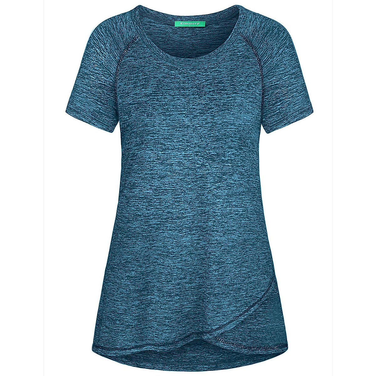 Kimmery Plus Size Tops for Women Workout Tops for Women Casual Summer Tops for Women 2024 Plus Size Top Ocean Blue Shirts 3XL