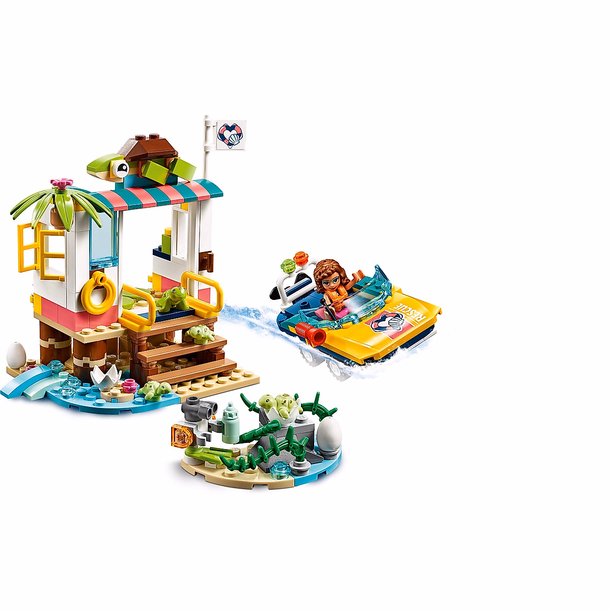 LEGO Friends Turtles Rescue Mission 41376 Rescue Building Kit with Olivia Minifigure and Toy Turtles, Includes Toy Rescue Vehicle and Clinic for Pretend Play (225 Pieces)