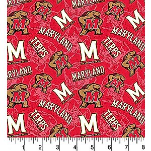 SYKEL ENTRPRISES University of Maryland Cotton Fabric with New Tone ON Tone Design Newest Pattern