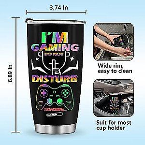 Jekeno Mug Tumbler Gifts for Boys - Gamer Gaming Gamepad Presents for Kids Boys Teen Son Birthday Halloween Christmas Game Controller Cup for Husband Father Dad Coffee Tumbler 20oz Stainless Steel