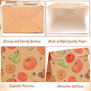 TOXOY 18 PCS Party Favor Bags, Fall Gift Bags Thanksgiving Gift Bags Treat Bags with Stickers Fall Themed Gifts for Coworkers Friends 4.7" x 3.1" x 8.7"