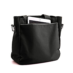 Blostirno Women&#039;s Casual Tote Shoulder Crossbody Bag Large Capacity Nylon Top Handle Daily Handbag Purse Work Bags Black