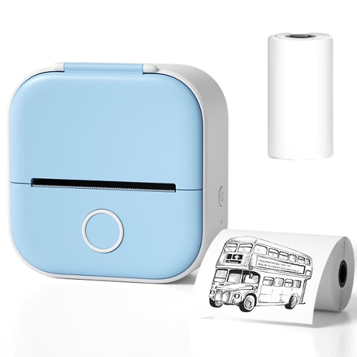 soputry Mini Pocket Printer, 2023 New Inkless Sticky Note Printer Bluetooth Sticker Printer, Portable Photo Printer Pocket Thermal Printer for DIY Scrapbook (Blue)