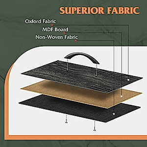 WLIVE 10-Drawer Dresser, Fabric Storage Tower for Bedroom, Hallway, Nursery, Closets, Tall Chest Organizer Unit with Fabric Bins, Steel Frame, Wood Top, Pull Handle, Charcoal Black Wood Grain Print