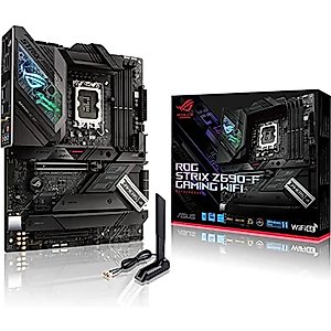 ASUS ROG Strix Z690-F Gaming WiFi 6E LGA1700(Intel 12th Gen) ATX Gaming Motherboard(PCIe 5.0,DDR5,16+1 Power Stages,2.5Gb LAN,BT v5.2,Thunderbolt 4,4xM.2,Front Panel USB 3.2 Gen 2x2 Type-C Connector)