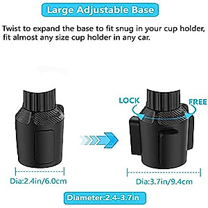 Kelofam Larger Cup Holder Tray, 10 inch Car Food Tray for Eating, Detachable 3 in 1 Car Cup Holder Expander and 360° Rotating Car Cup Holder Tray Table with Phone Holder, Road Trip Essentials