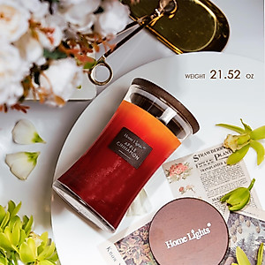 HomeLights 3-Layer Highly Scented Candles - Midnight Lights, Hourglass Large Jar Candles for Home - Burns Up to 45 Hours, Natural Soy Wax, Wooden Lid, 11.3 OZ