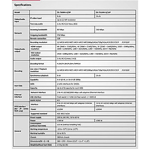 Hikvision DS-7608NI-I2/8P 8CH IP Network Video Recorder Integrated 8 POE Embedded Plug & Play 4K NVR [2016 New Model] (Renewed)