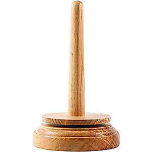 FYNJREX Wood Yarn Holder with Twirling Mechanism Classic