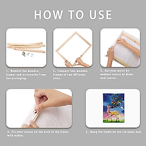 Caydo 2 Pack Canvas Stretcher Bars Kit, 12x16 Inch Removable Canvas Wooden Frames for Prints, Oil Paintings, Paint by Numbers & Poster