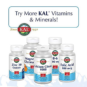 KAL Cal/Mag/Zinc | 1000mg Calcium, 400mg Magnesium & 15mg Zinc | Bone, Muscle, Heart & Immune Support | 100ct, 33 Serv