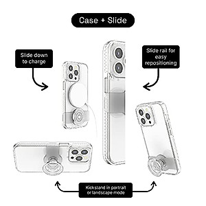 PopSockets: iPhone 13 Pro Case with Phone Grip and Slide, Phone Case for iPhone 13 Pro - Clear