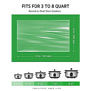 Syntus Slow Cooker Liners, Cooking Bags Large Size Crock Pot Liners Disposable Pot Liners Plastic Bags, Fit 3QT to 8QT for Slow Cooker Crockpot Cooking Trays, 13"x 21" 1 Pack (15 Liners)