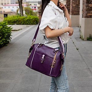 MKF Collection Lightweight Satchel Travel Bag for women, Vegan Leather Large Shoulder Handbag Purse