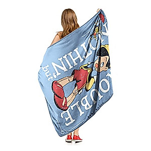 Northwest Disney's Pinocchio Micro Raschel Throw Blanket, 46" x 60", Trouble