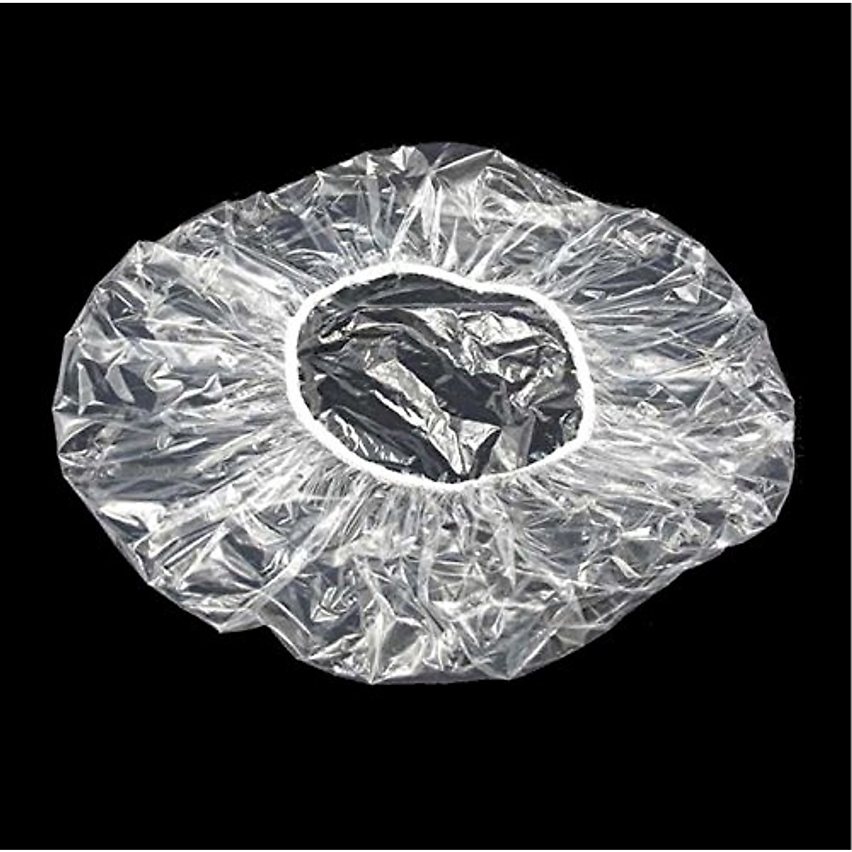 100 PCS Clear Disposable Plastic Shower Caps Large Elastic Thick Bath Cap For Women Spa,Home Use,Hotel and Hair Salon,Pack of 100 Individually Wrapped