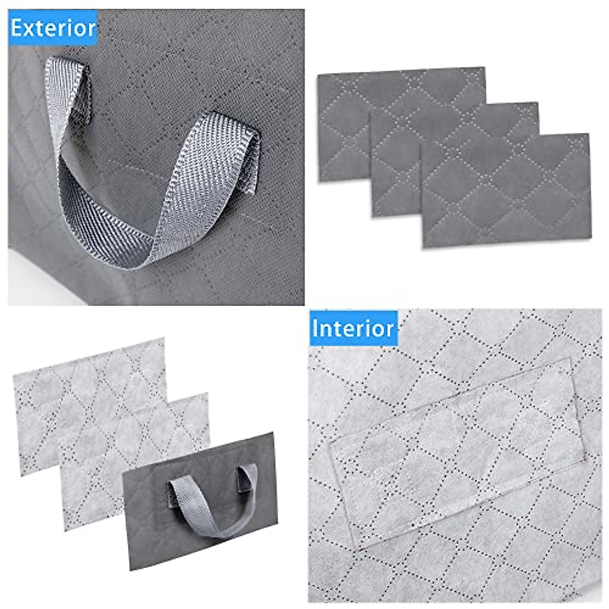 Uzifa Storage Bags Clothes Clothing Blanket Comforter Storage bags, Foldable Closet Organizer for Clothes Blankets Closets Bedding Pillow Bedrooms and More, Storage Containers for Bedding, 3-Layer Fabric Clear Window With Reinforced Handle and Dual Zipper