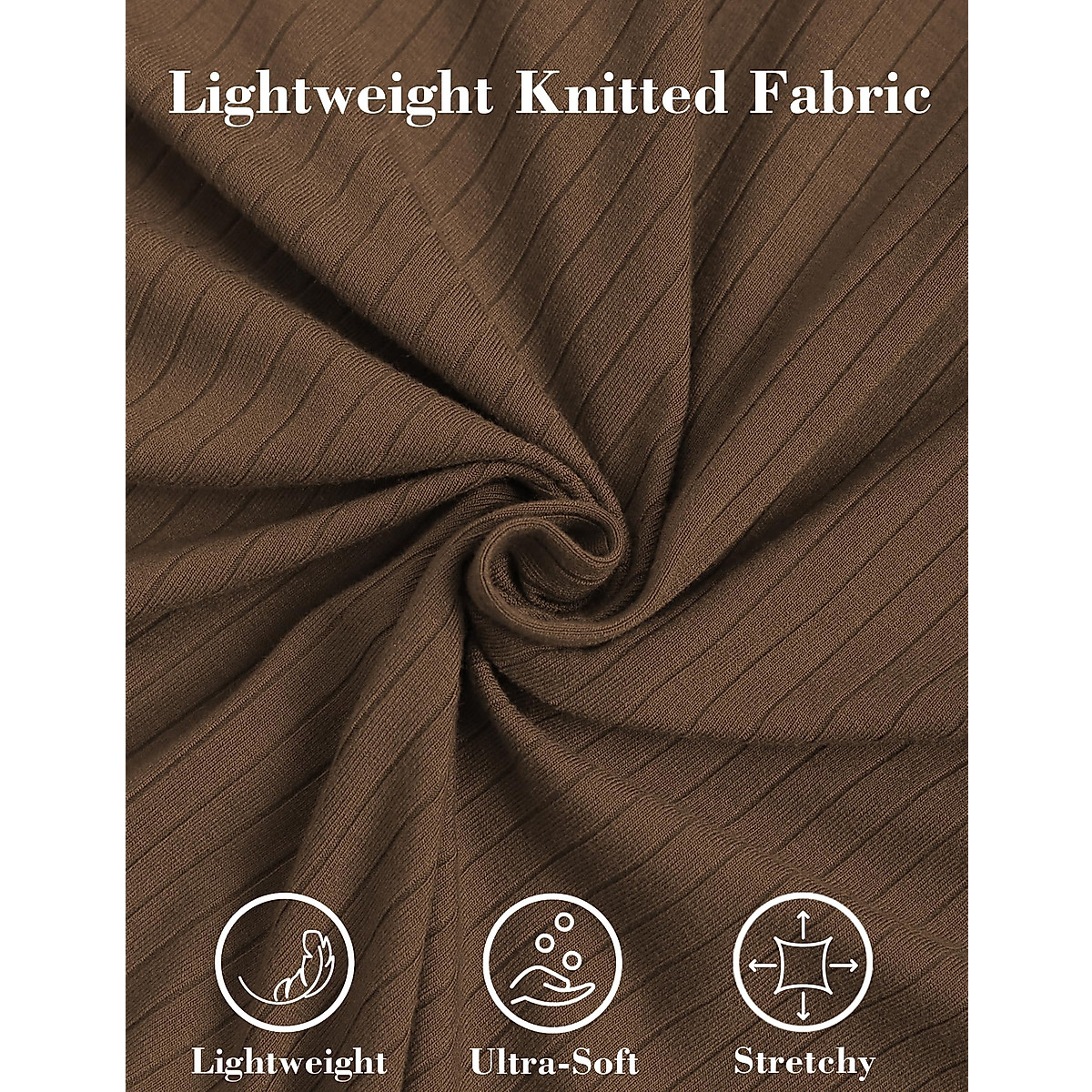 ZAFUL Mens Long Sleeve Turtleneck Undershirt Casual Knit Pullover Thermal Sweater Shirts Ribbed Tee for Fall Winter Brown L