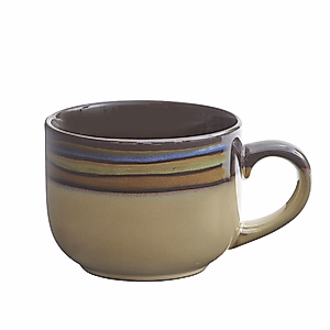 Pfaltzgraff Galaxy Jumbo Soup Mug, beige, brown, green, blue 24 ounce